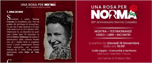 Roma, al via la mostra "Una rosa per Norma": esposta la Medaglia d'oro ...