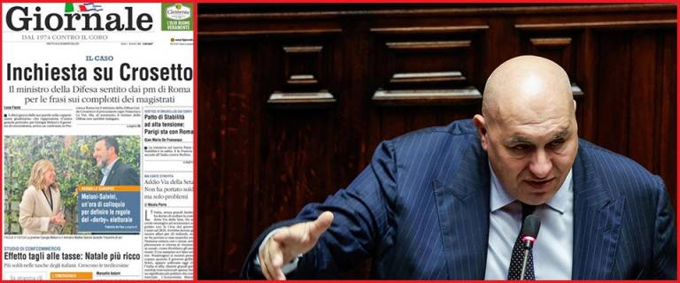 «Nessuna inchiesta su di me». Crosetto querela "Il Giornale": «Solo ...